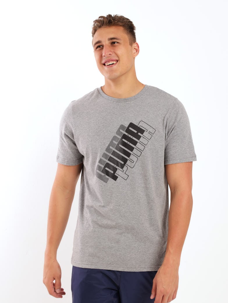 Men's Power Logo Tee - Grey Melange – Edgars