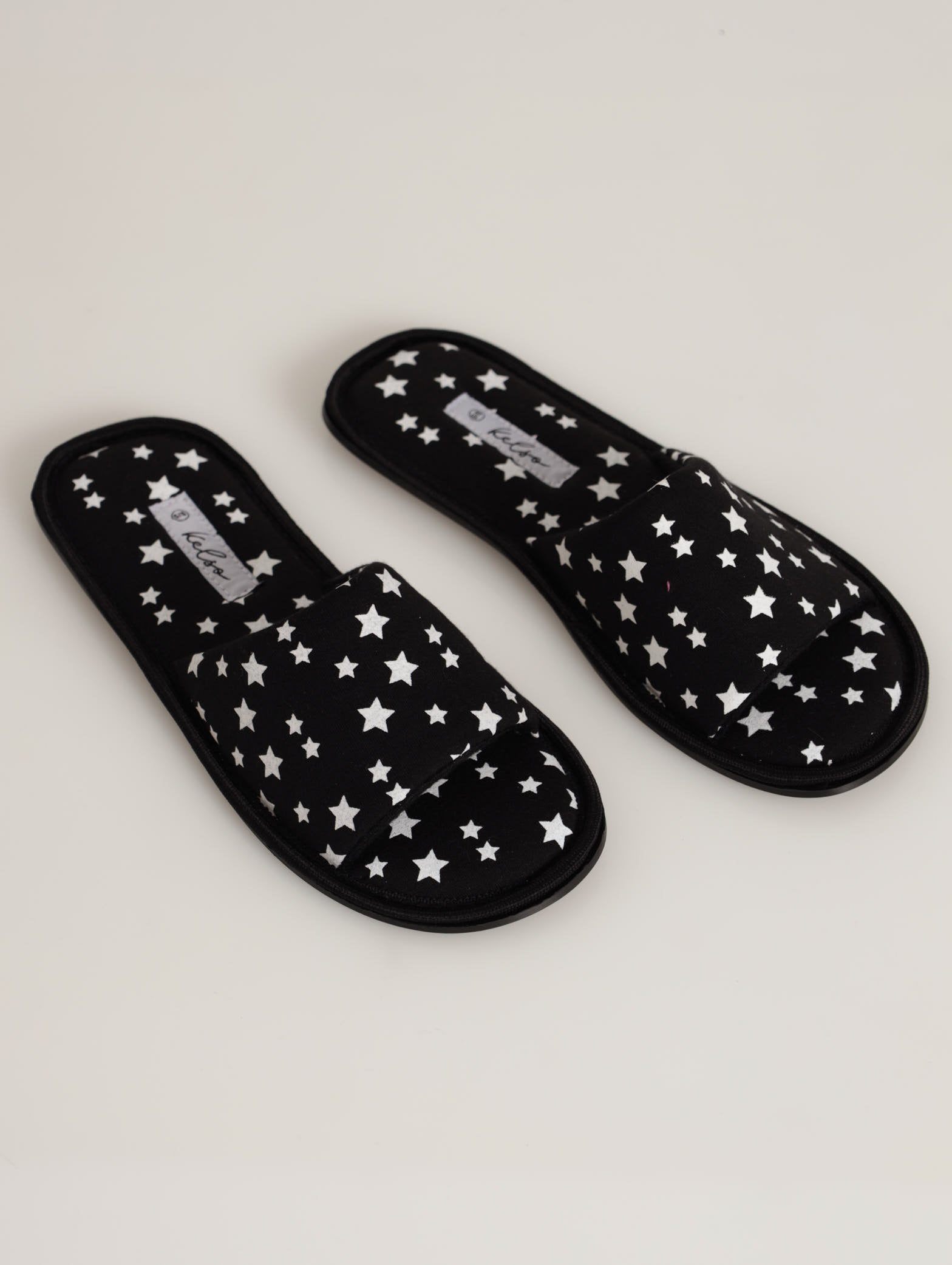 Open Toe Star Slipper - Black – Edgars