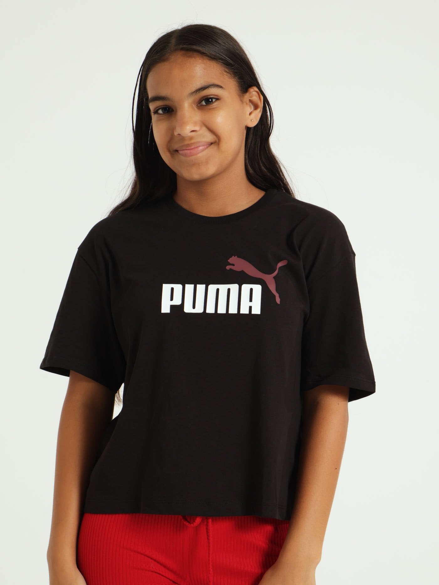 Girls Logo Cropped Tee - Black – Edgars