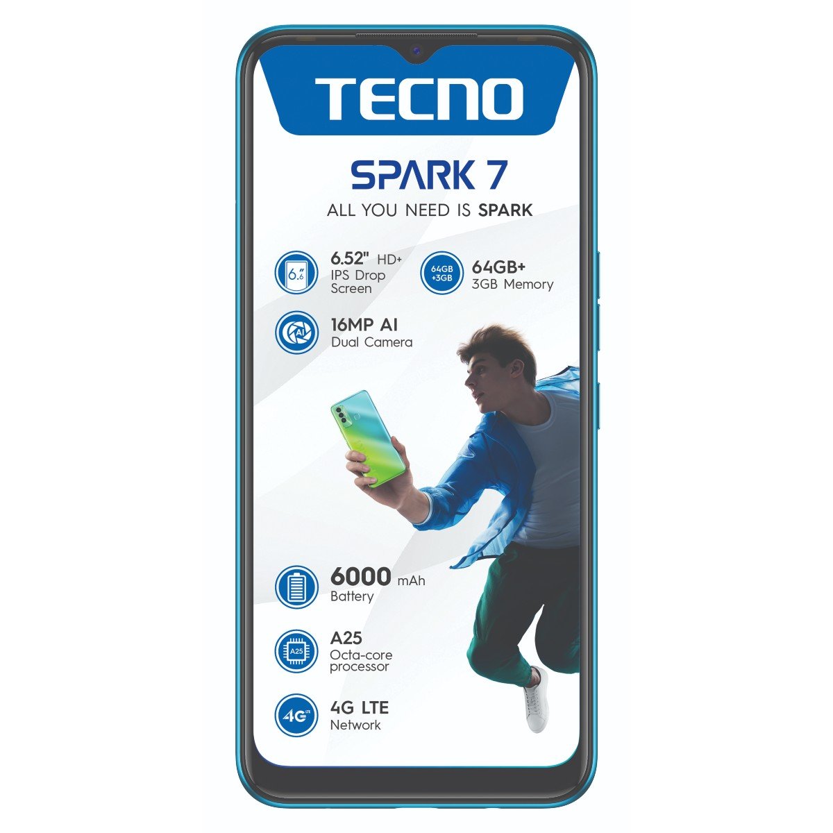 SPARK 7 Dual Sim Cellphone - Blue – Edgars